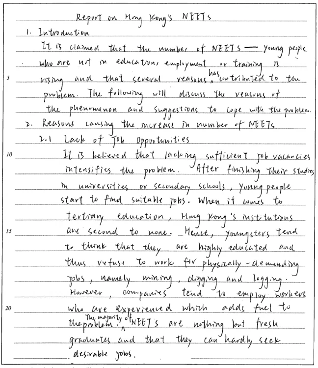 往年DSE写作范文(level1-5）分享，包含题目、sample、考评局评语 - 哔哩哔哩