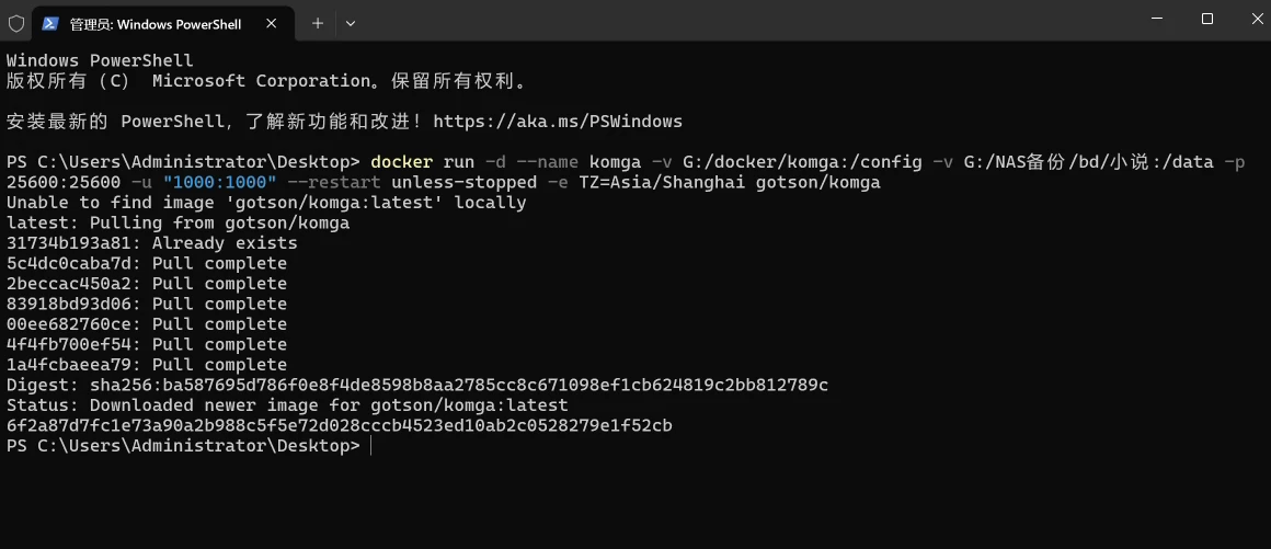 win11的docker desk安装komga漫画小说服务器（附带安卓阅读器） - 哔哩哔哩