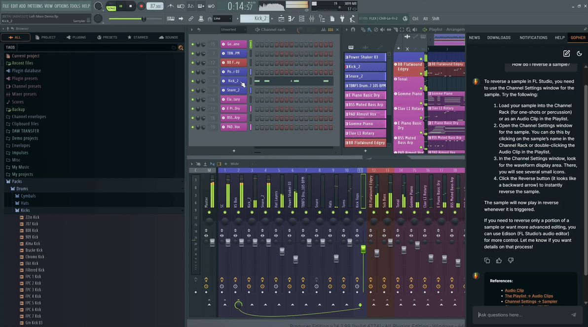 FL Studio 2025中文版全新功能揭秘，新增AI助手Gopher助手 - 哔哩哔哩