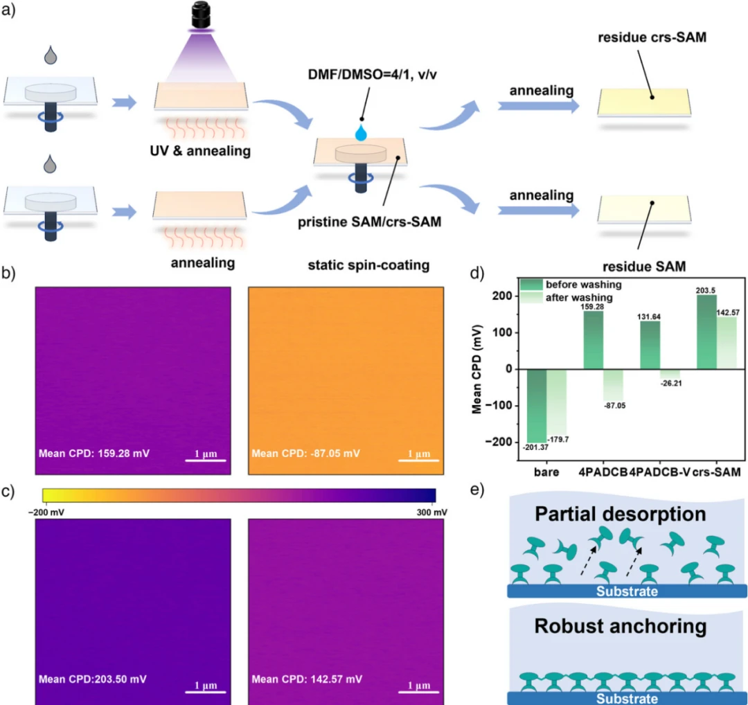 Angew: 紫外引发原位交联反应构建交联SAMs层促进耐溶剂性能提升 - 哔哩哔哩