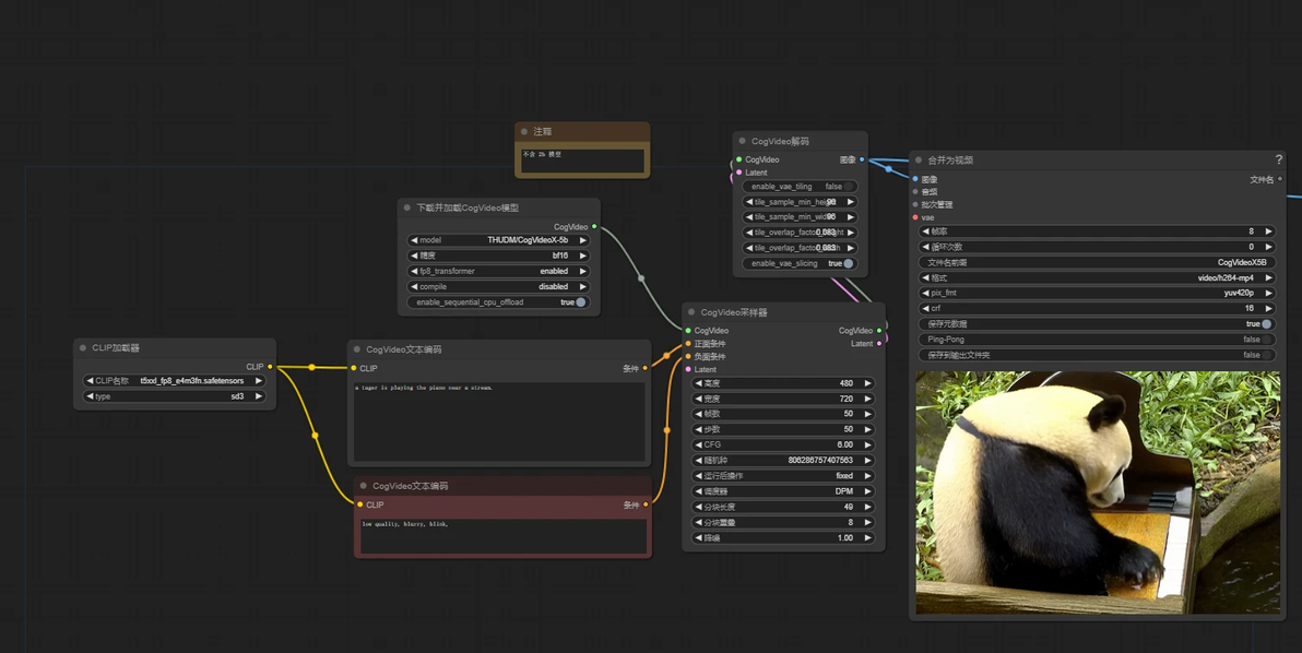 ComfyUI-CogVideoX模型部署文档 - 哔哩哔哩