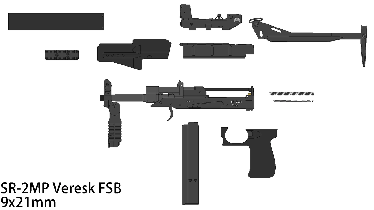 【茜斯茨】轻武器像素画第十三期——SR-2MP Veresk FSB - 哔哩哔哩