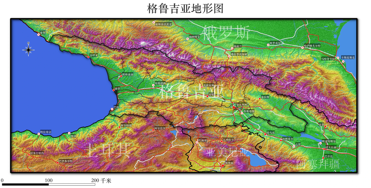GIS 学习笔记一：使用 QGIS 绘制地形图，以格鲁吉亚为例 - 哔哩哔哩