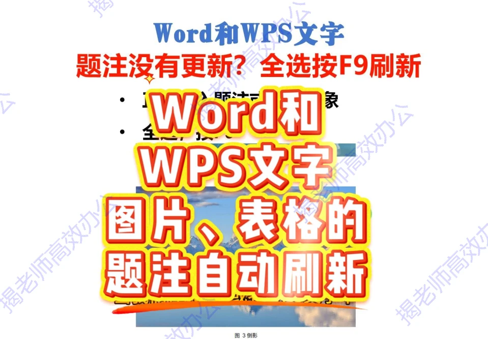 Word和WPS文字中的题注没有更新？全选按F9刷新 - 哔哩哔哩