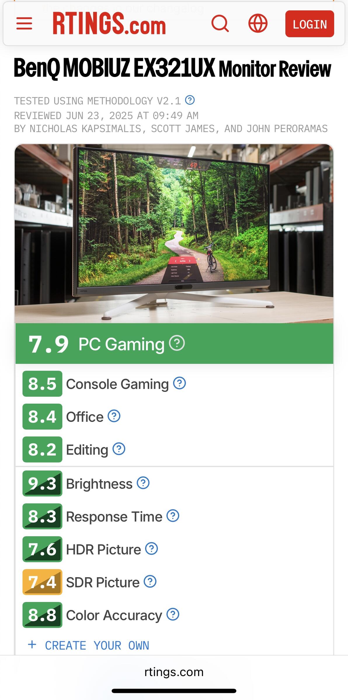 明基ex321ux rtings 专业评测出炉 - 哔哩哔哩