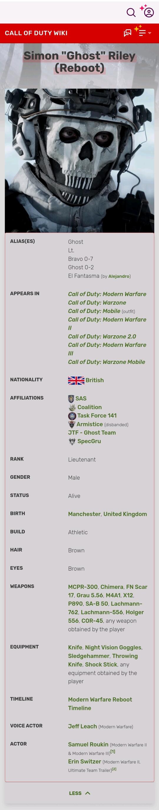 [codwiki]Simon"Ghost"Riley人物介绍 - 哔哩哔哩