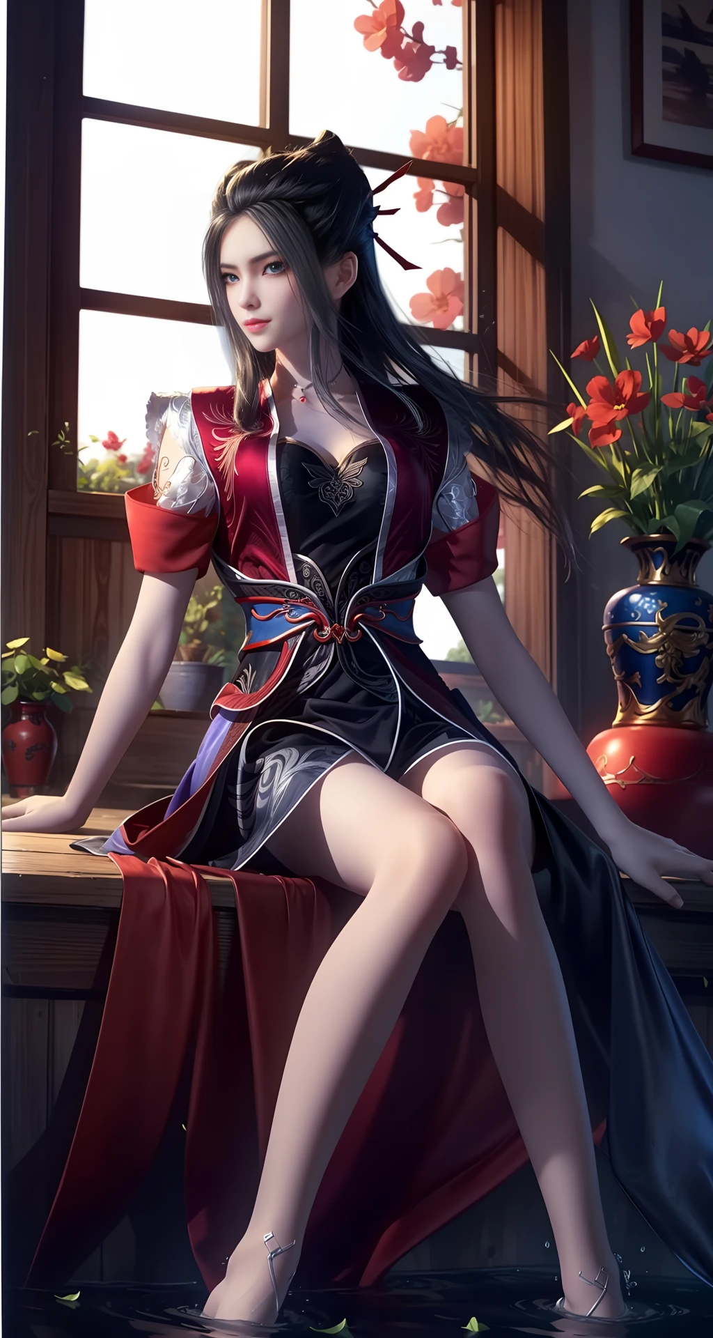 焰灵姬AI绘画图集：因出场是反派阵营，面部有邪恶、冷酷的感觉 - 哔哩哔哩