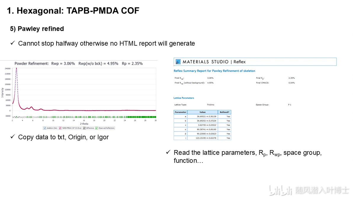 Materials Studio进行COF建模教程1(二维COF低对称性起建） - 哔哩哔哩