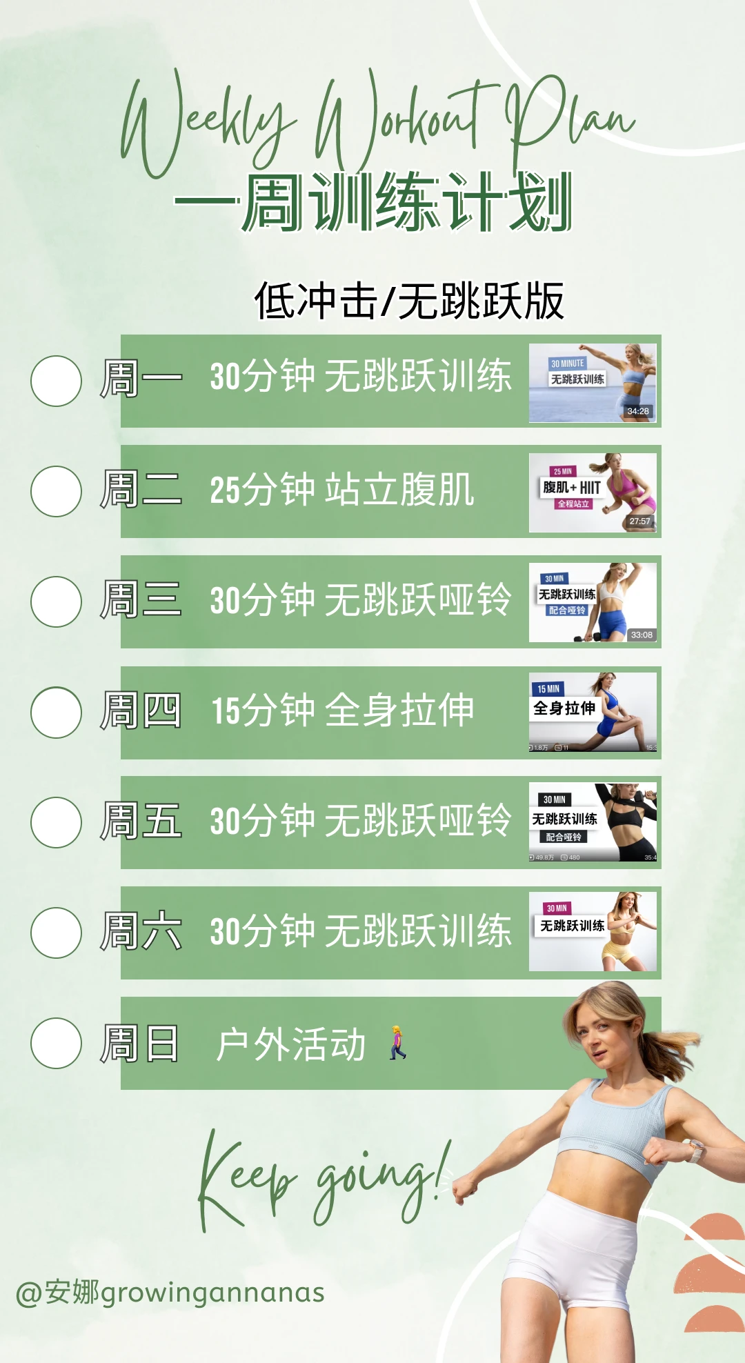 【安娜growingannanas】3月24日 一周训练计划 - 哔哩哔哩