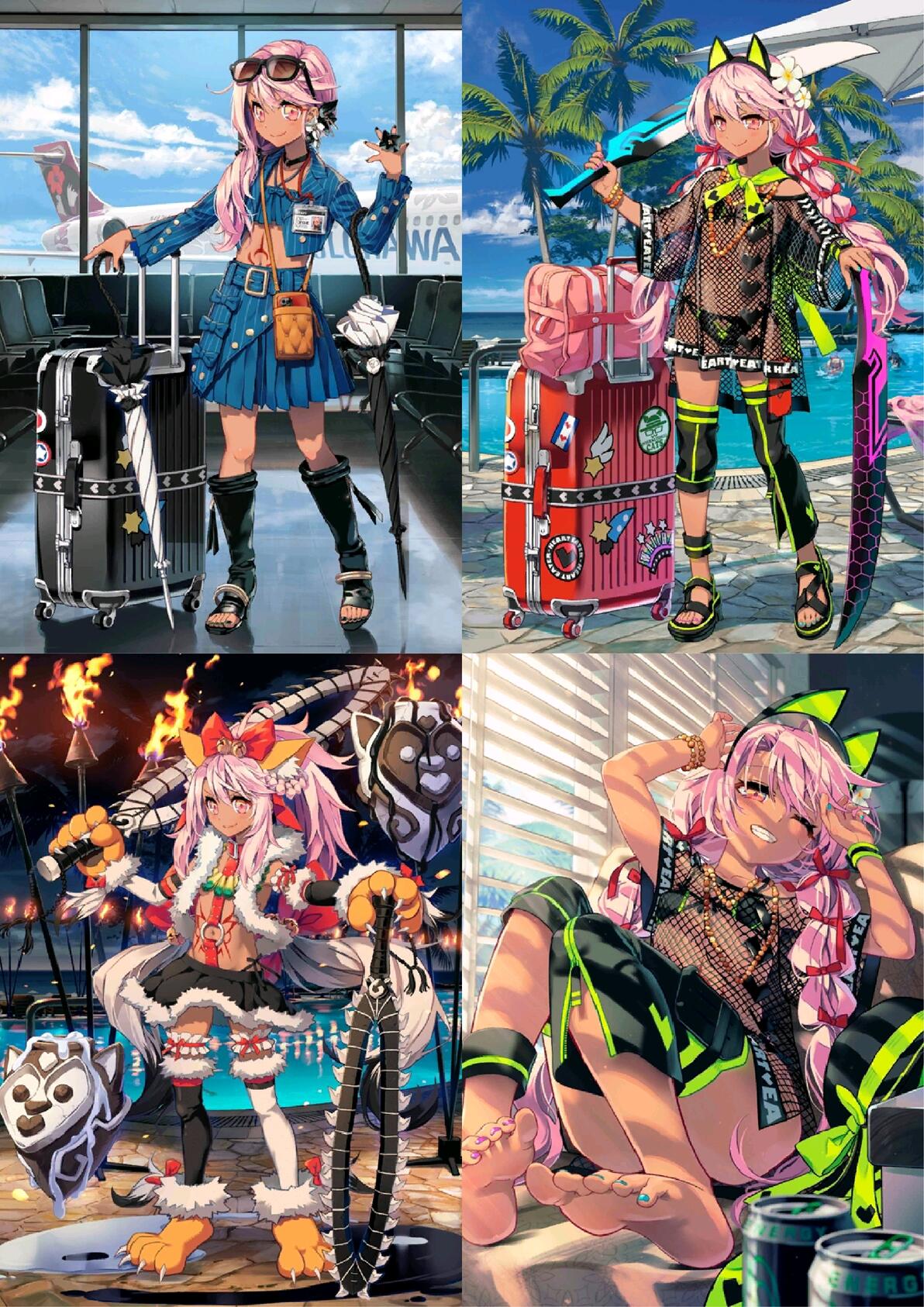 FGO泳装克洛伊（小黑）介绍：自动退场的增伤插件，缺点是cost高 - 哔哩哔哩