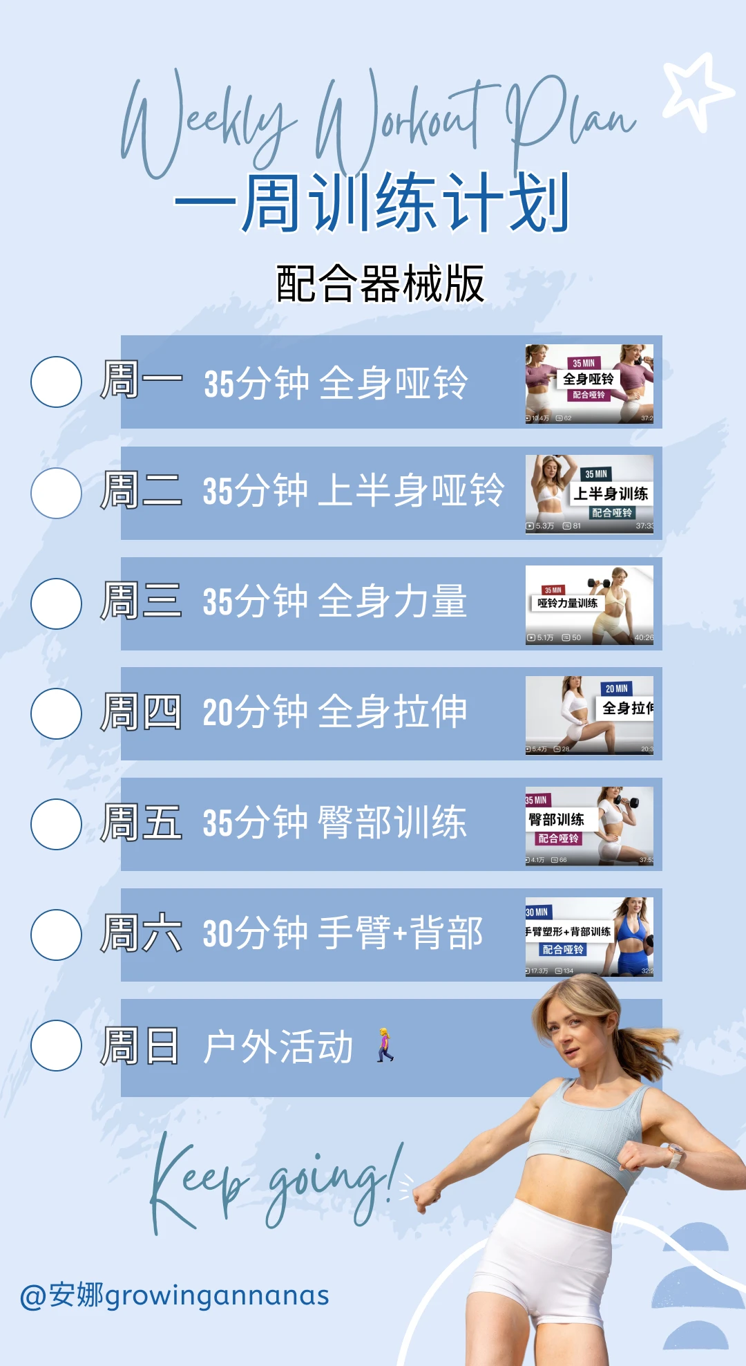 【安娜growingannanas】5月26日 一周训练计划 - 哔哩哔哩