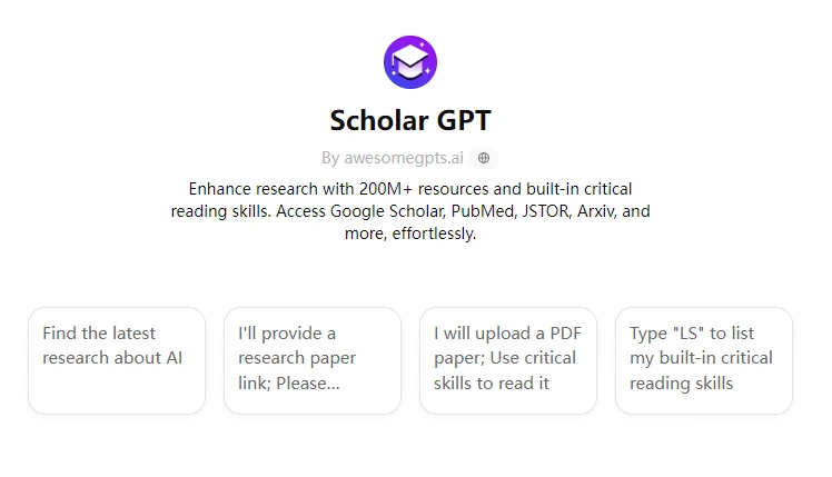 GPTS推荐之Scholar GPT学术助手 - 哔哩哔哩
