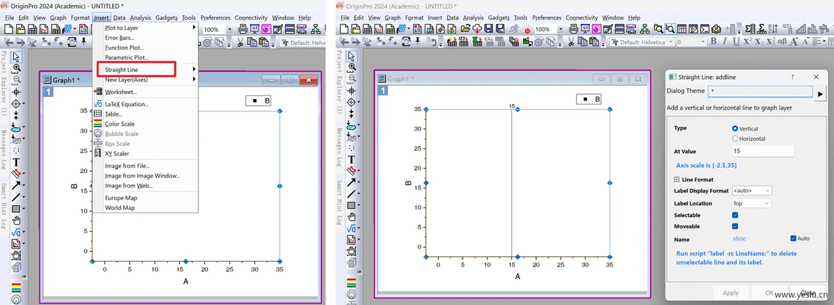 在 Origin 中绘制直线的 N 种方法 - 哔哩哔哩
