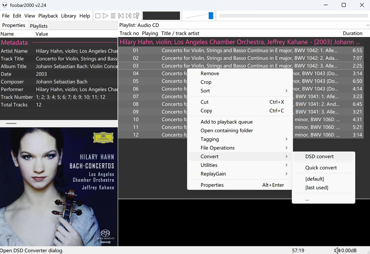 使用foobar把SACD-ISO转成分轨DSF或DST - 哔哩哔哩