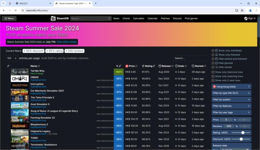 steamDB官网怎么进？轻松教你查看steam所有打折游戏信息 - 哔哩哔哩