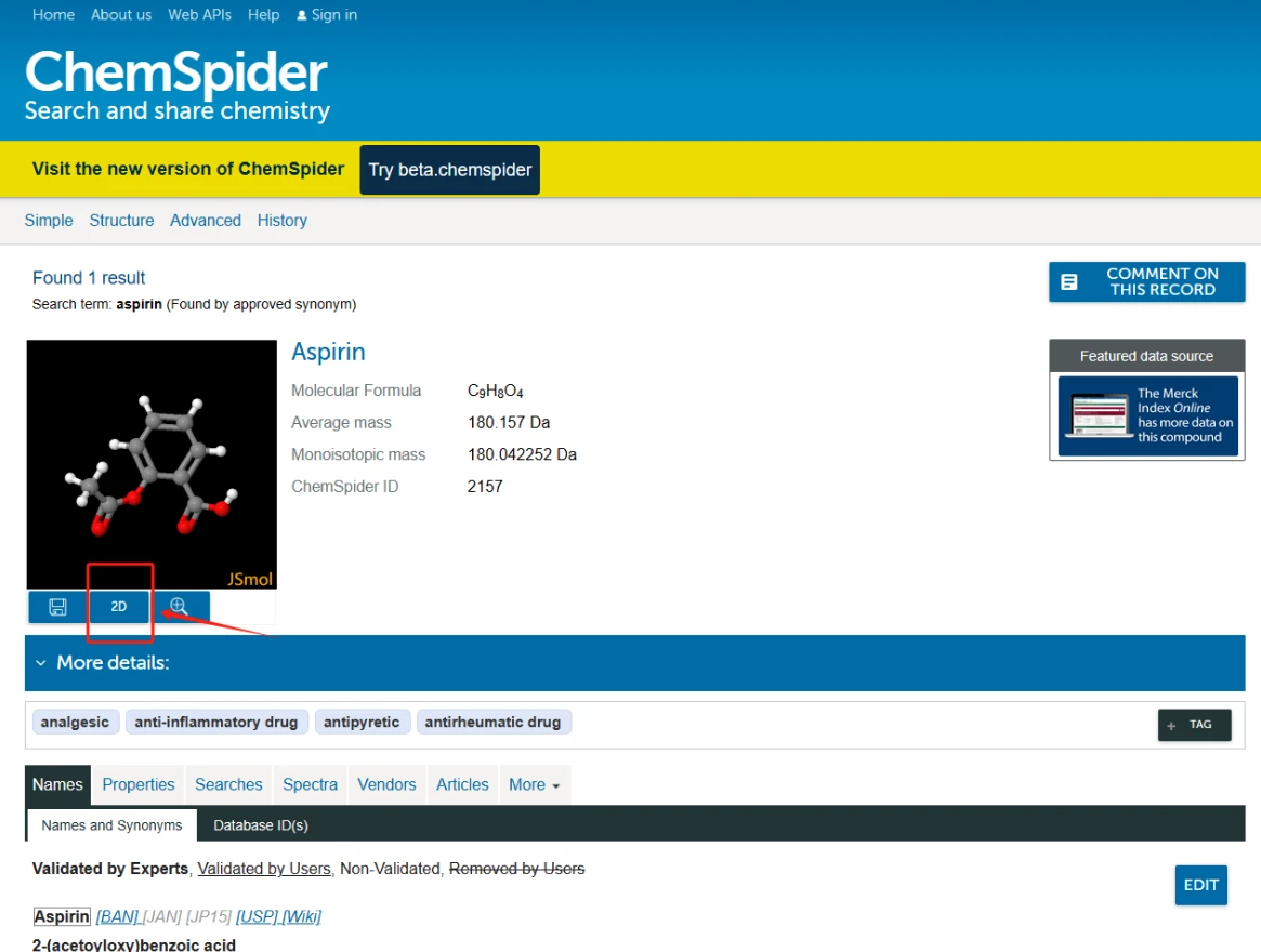 ChemSpider化学网站：化合物信息查询的使用教程 - 哔哩哔哩