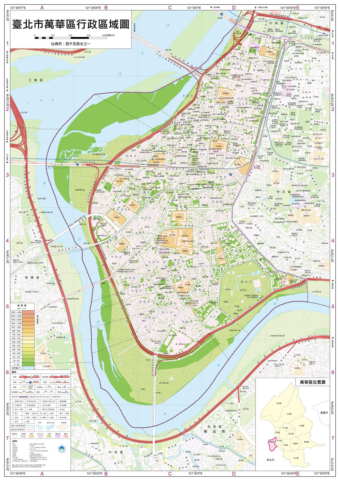 台湾省“地区”台北市（区、县级）行政区划超详细全要素地理地图 - 哔哩哔哩