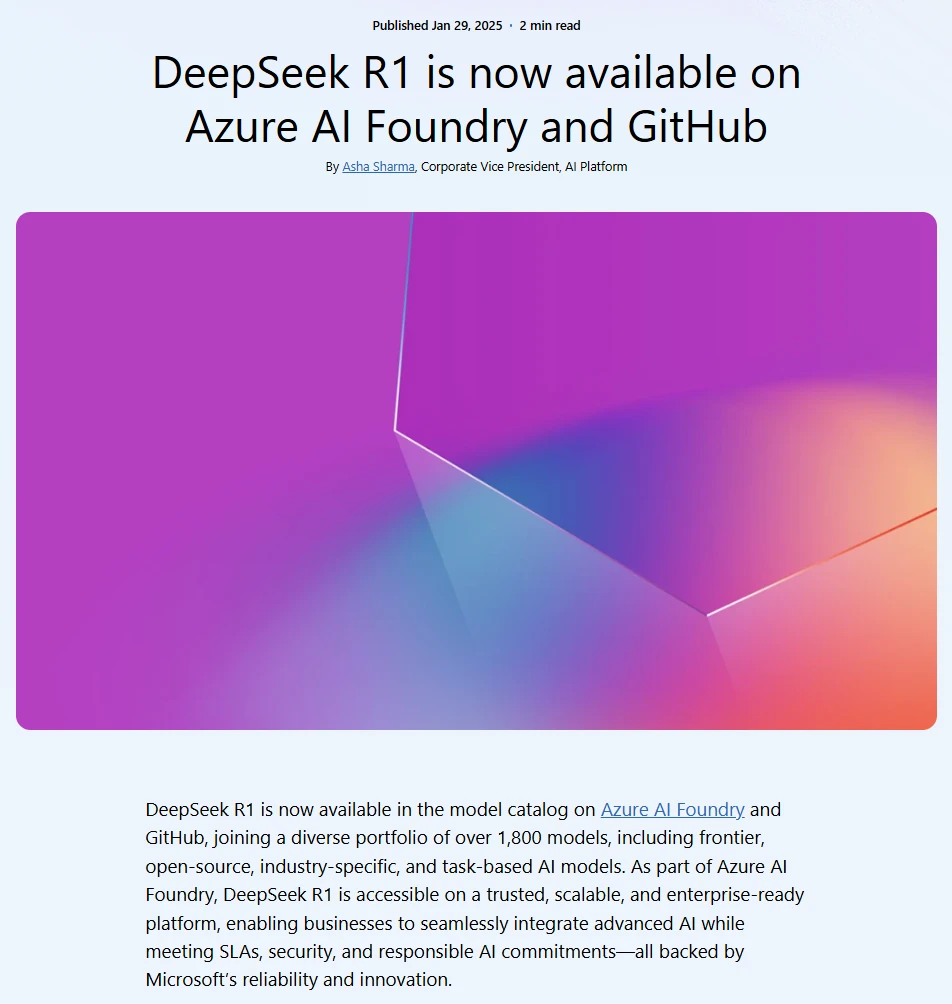 全量 Deepseek-R1 免费用！手把手教你在 Azure AI Foundry 部署并连接 OpenWebUI - 哔哩哔哩