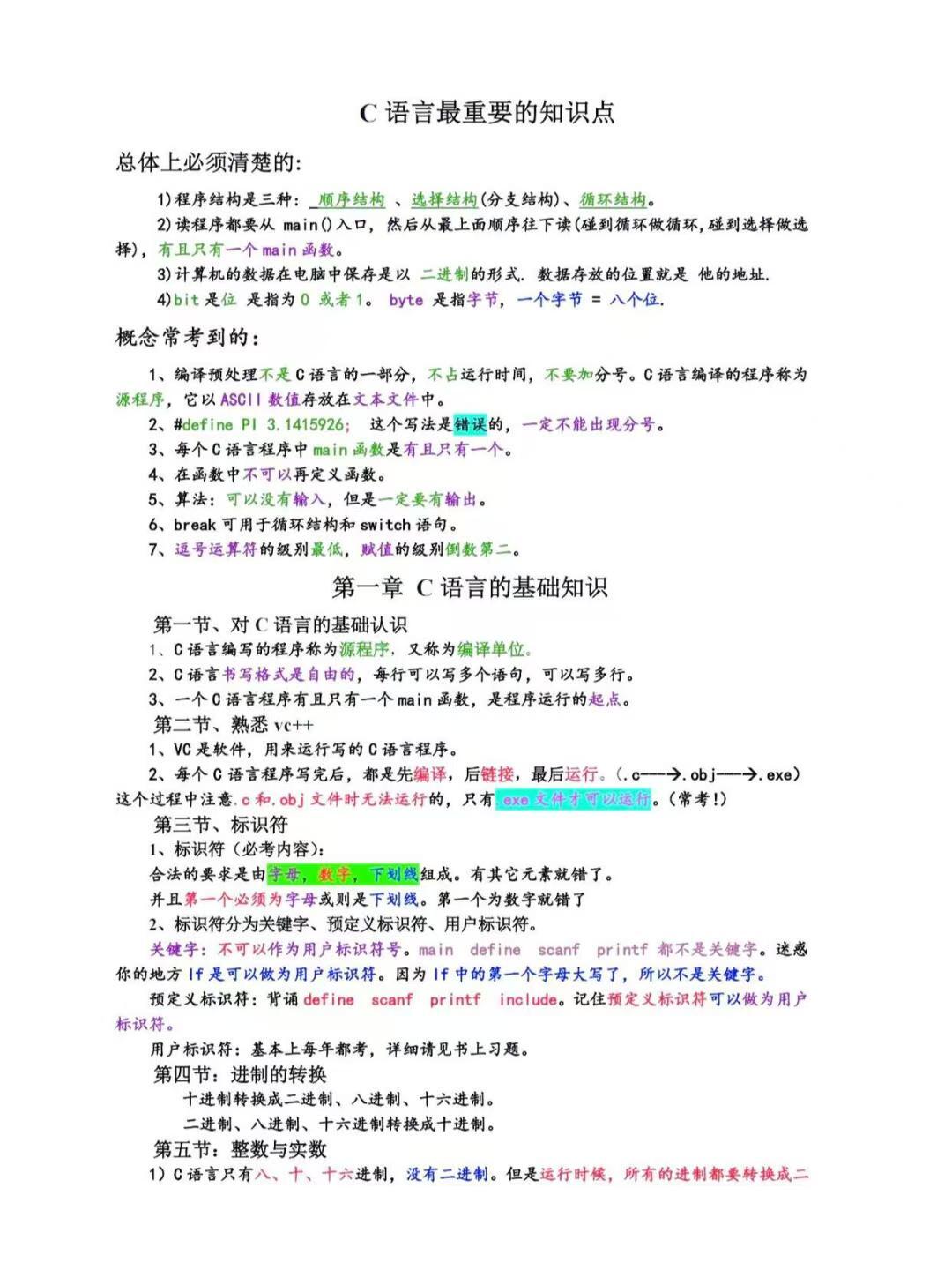C语言 真的很水 背完这48页 你就牛了 - 哔哩哔哩