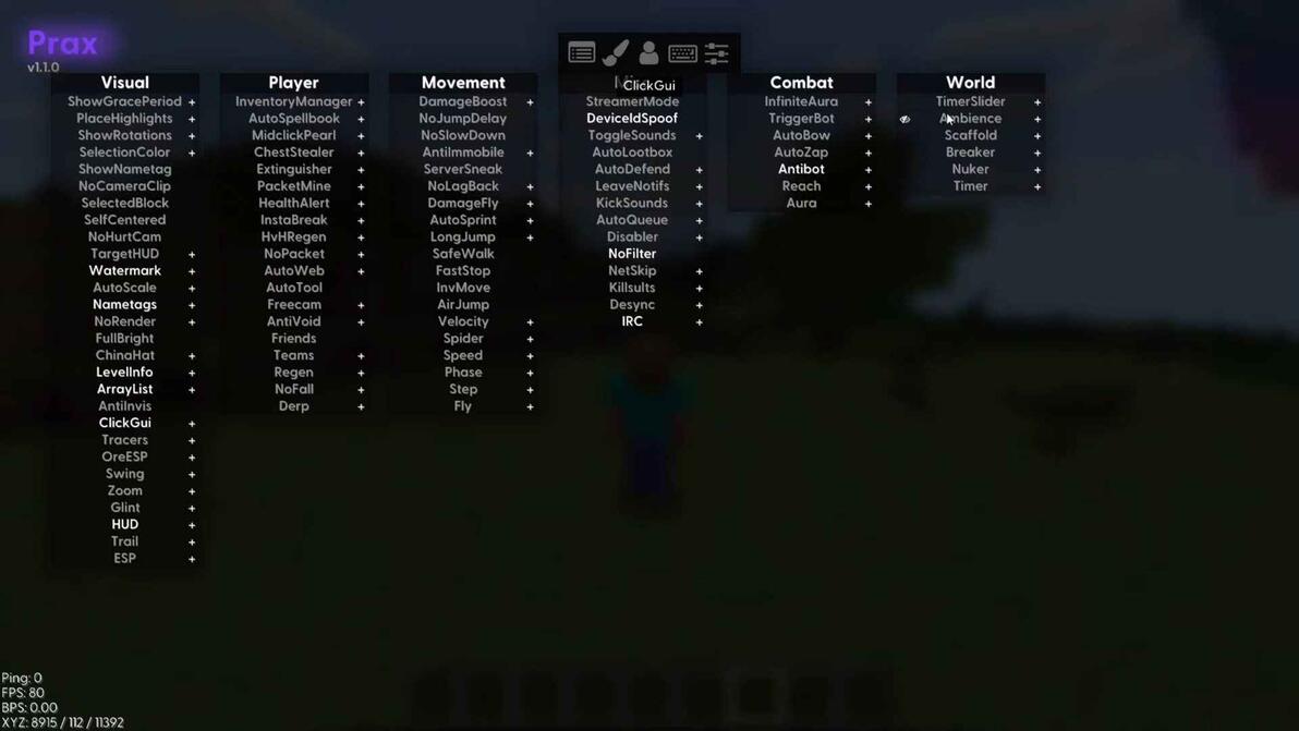 我的世界Prax作弊端 - 哔哩哔哩