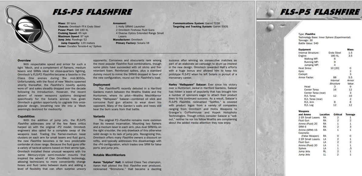 【battletech翻译】【战斗机甲】闪火（Flashfire） - 哔哩哔哩