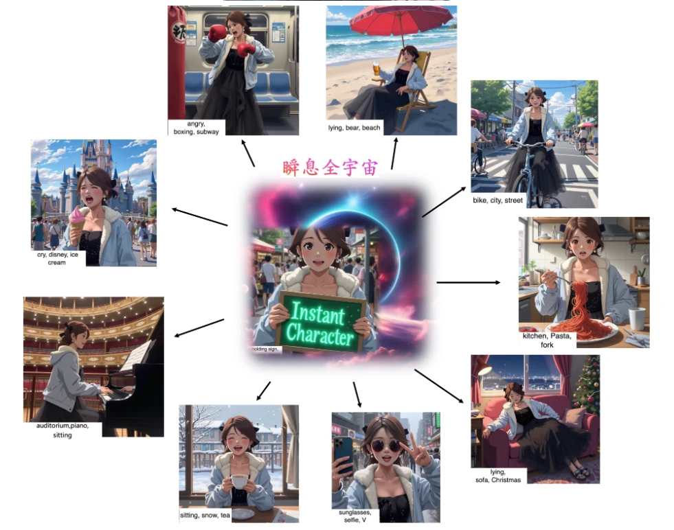 腾讯混元开源角色定制化图像生成插件：InstantCharacter！兼容Flux ！ - 哔哩哔哩