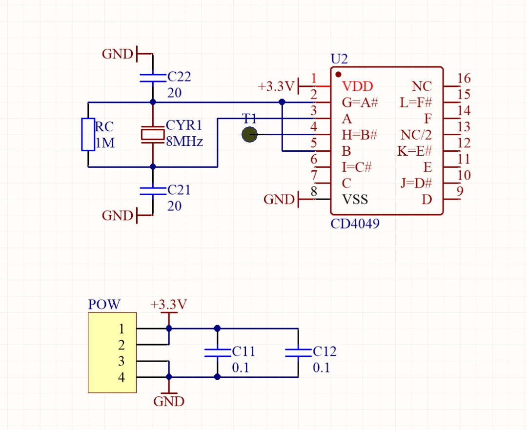 基于CD4049、HCF4069的晶体震荡器 - 哔哩哔哩