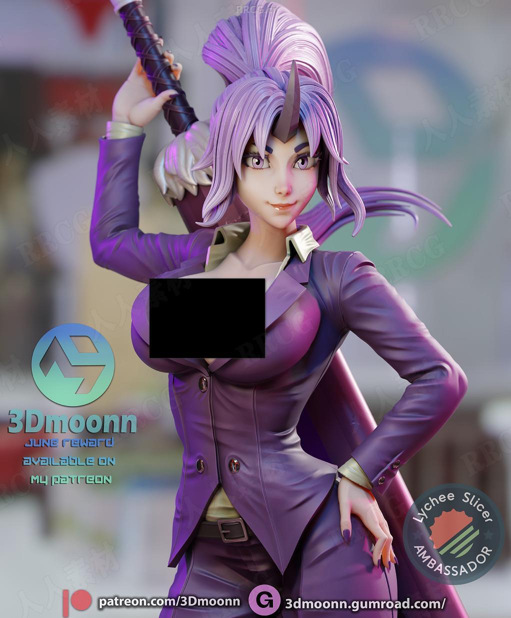 紫苑Shion《关于我转生变成史莱姆这档事》动漫角色雕刻手办3D打印模型 - 哔哩哔哩