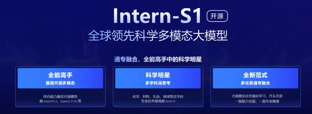 全能高手&科学明星，上海AI实验室开源发布『书生』科学多模态大模型Intern-S1 - 哔哩哔哩