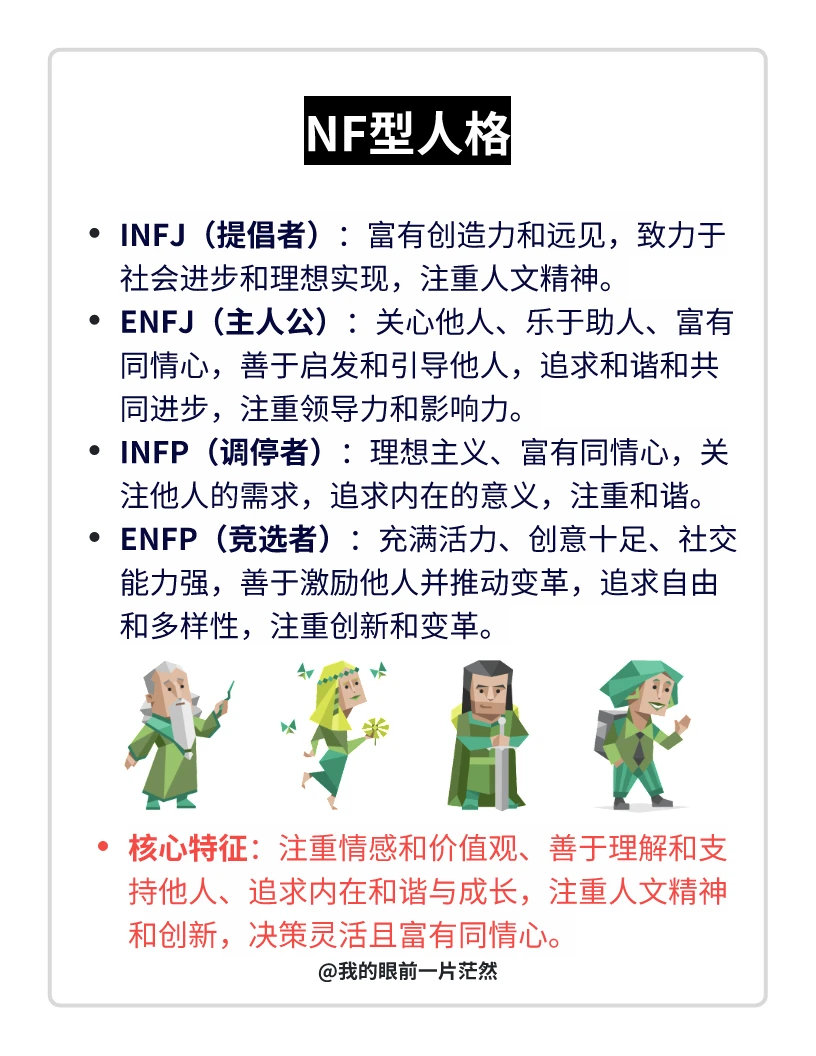 MBTI-ST、SF、NT、NF型人格核心解析 - 哔哩哔哩
