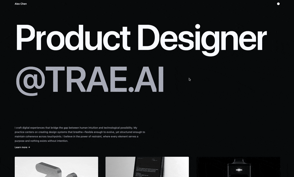 TRAE 设计团队如何玩转 Vibe Coding（上）｜高美感页面生成篇 - 哔哩哔哩