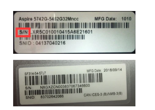 序列号或SNID号查找教程【acer宏碁】 - 哔哩哔哩
