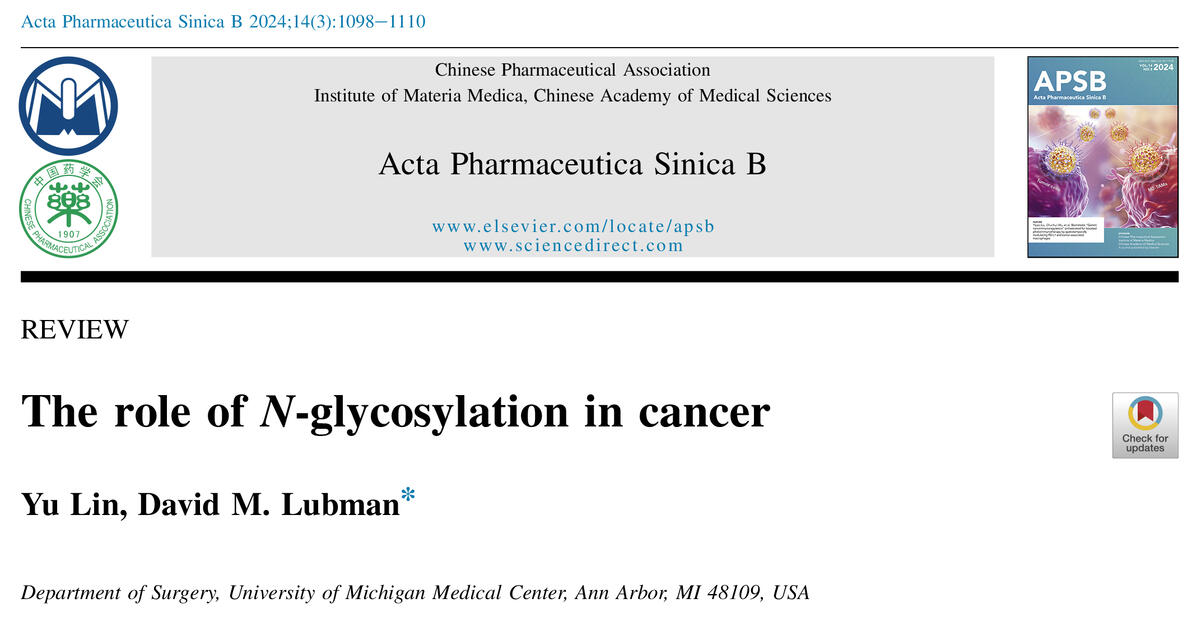 APSB长篇综述（一）：蛋白质N糖基化在肿瘤中的作用 - 哔哩哔哩