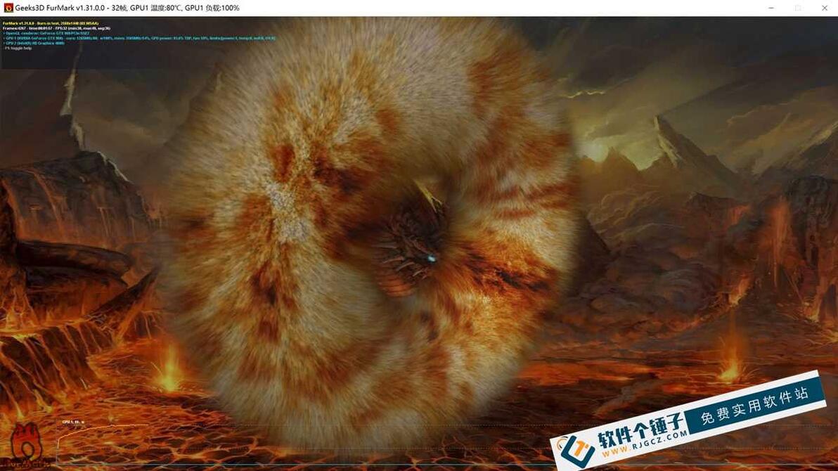显卡压力测试烤机软件 甜甜圈 Geeks3D FurMark v2.4汉化版 - 哔哩哔哩
