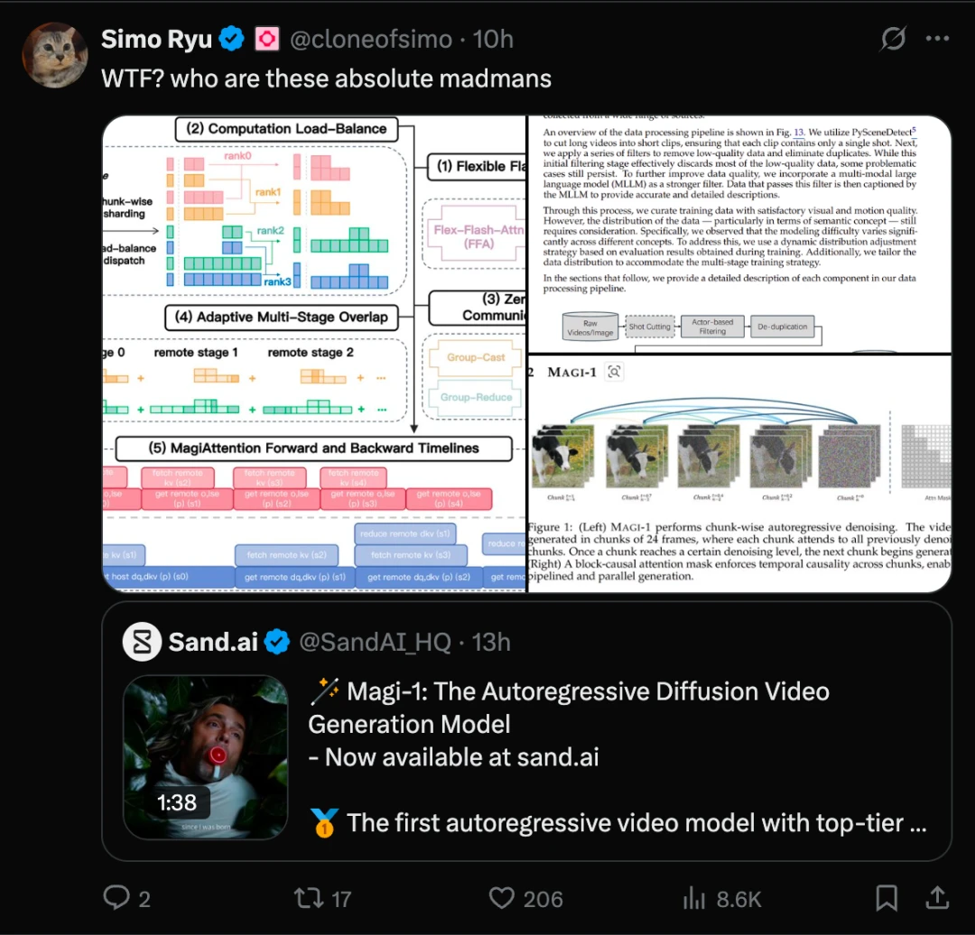 Sand AI 重磅开源全球首个自回归视频生成大模型：Magi-1！支持生成一镜到底的长视频！ - 哔哩哔哩