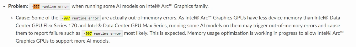 A770跑SD代码"Native API returns: -997"的解决方法 - 哔哩哔哩