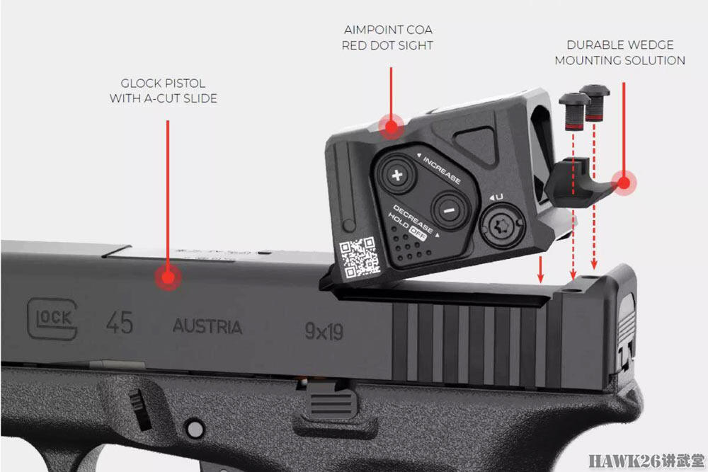 Aimpoint COA微型红点瞄准镜 A-CUT安装系统 格洛克手枪再添强援 - 哔哩哔哩