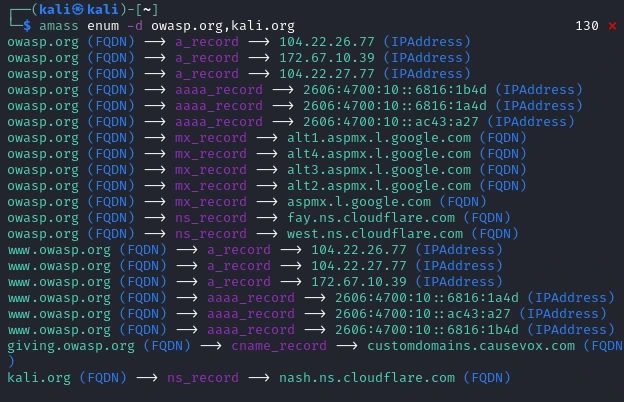 amass：深入攻击面映射和资产发现工具！全参数详细教程！Kali Linux教程！ - 哔哩哔哩