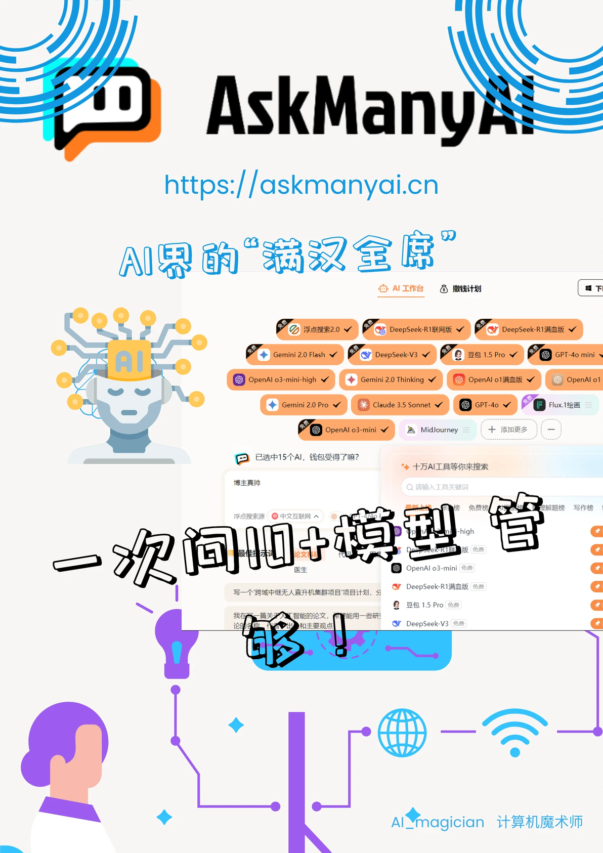 AskManyAI：AI界的“满汉全席”，免费畅玩所有热门模型！ - 哔哩哔哩
