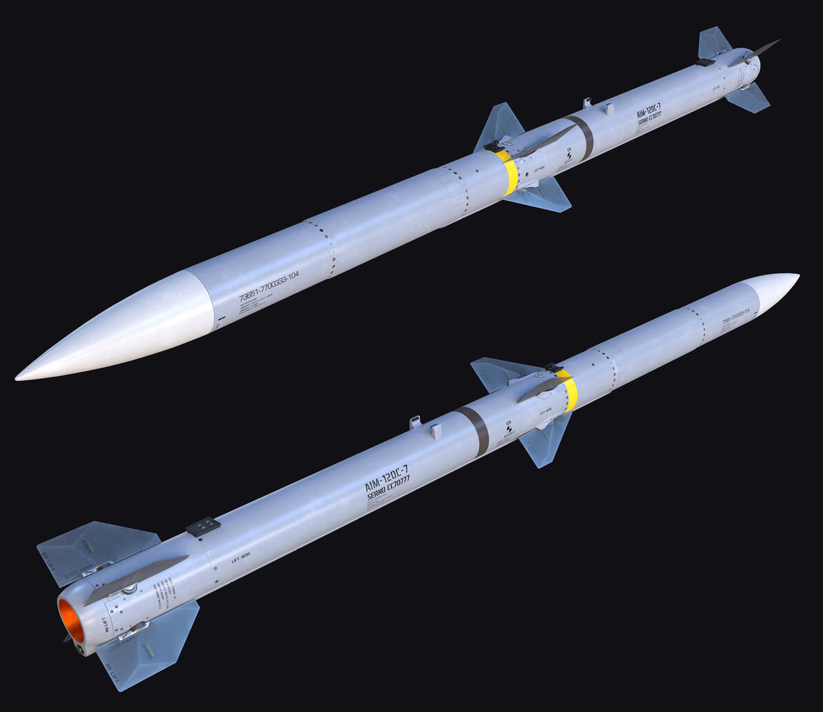 #搬图 3D-CG AIM-120C-7主动雷达制导空对空导弹（21图） - 哔哩哔哩