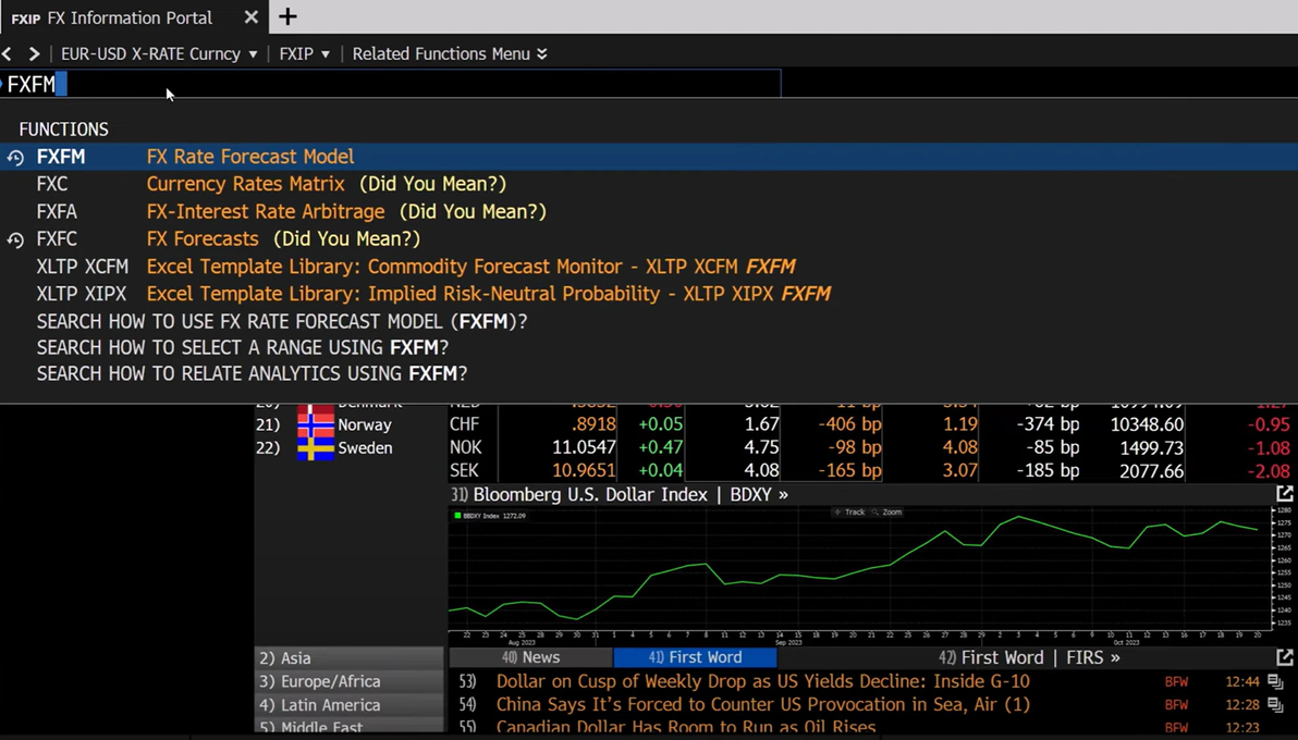 Bloomberg FX相关功能介绍 - 哔哩哔哩