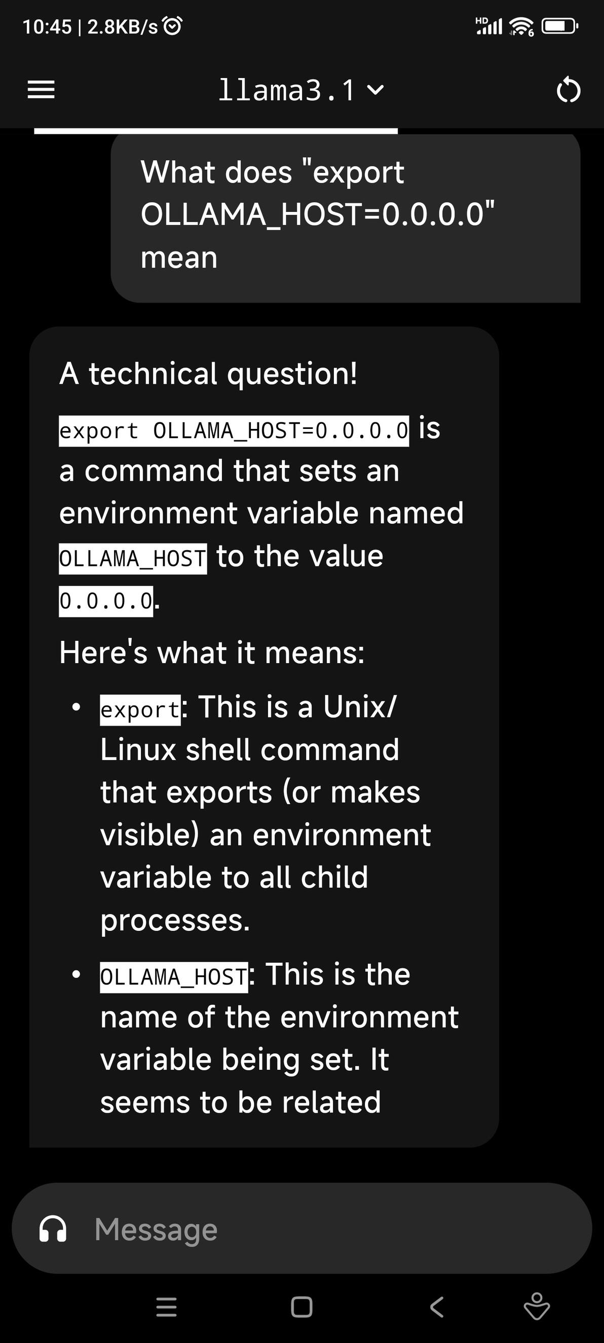 安卓手机运行ollama(无需root) - 哔哩哔哩