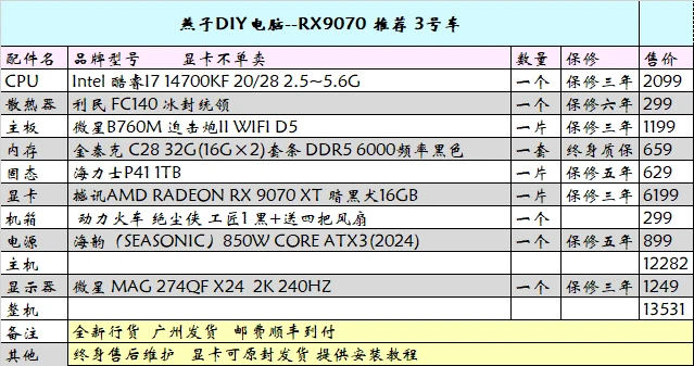 AMD RX9700 9700XT 16G 搭配 电脑组装机 主机 带显示器 - 哔哩哔哩
