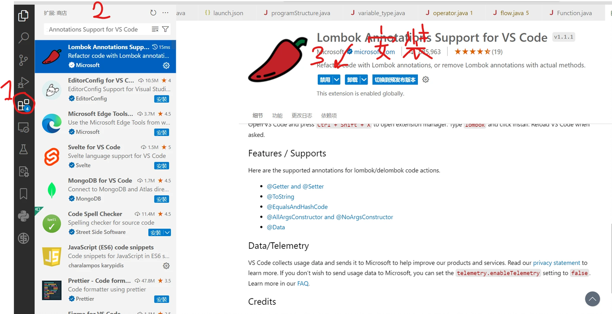 VsCode - Java 使用 Lombok 自动 Setter ,Geter - 哔哩哔哩