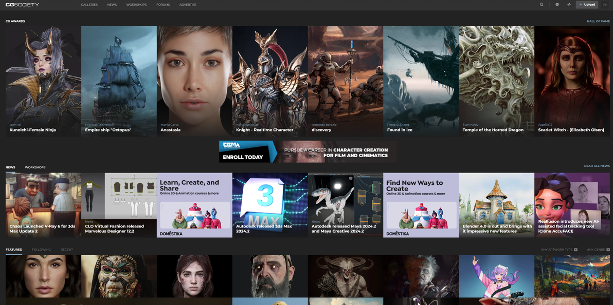 CGSociety 宣布将于2024年1月关闭 - 哔哩哔哩