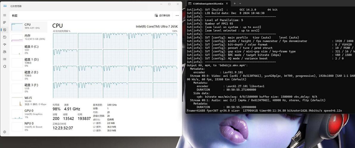 AV1用CPU软压，已经比显卡编码还快了 - 哔哩哔哩