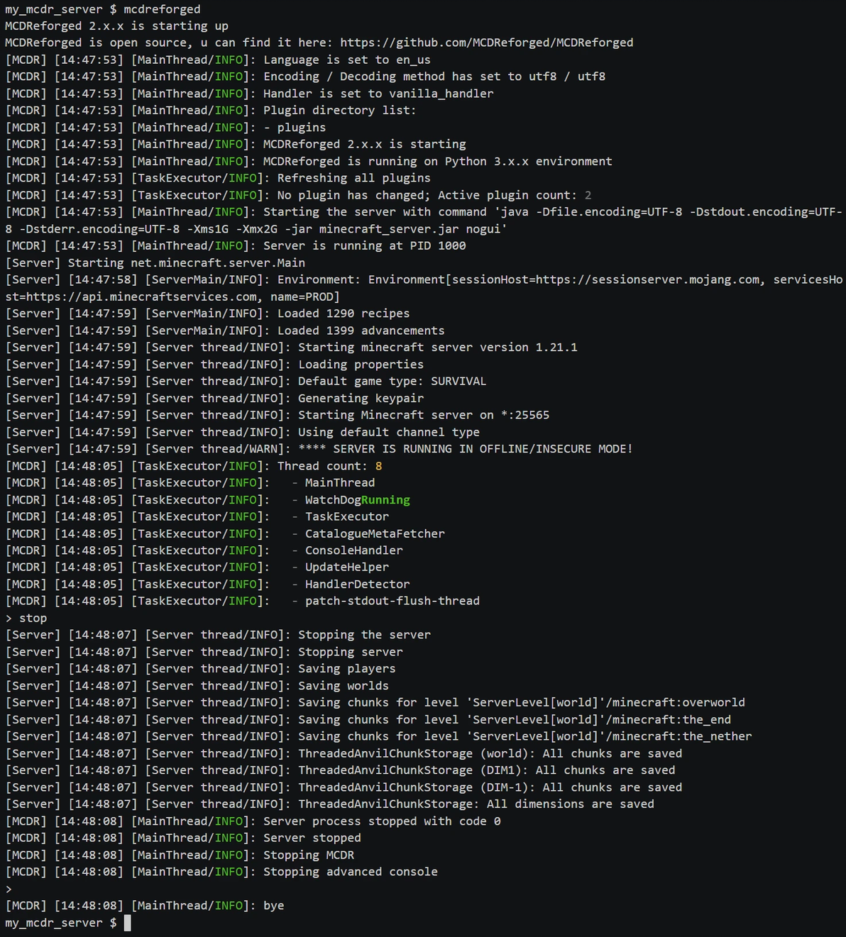 【官方文档】MCDReforged 快速上手入门指引 - 哔哩哔哩