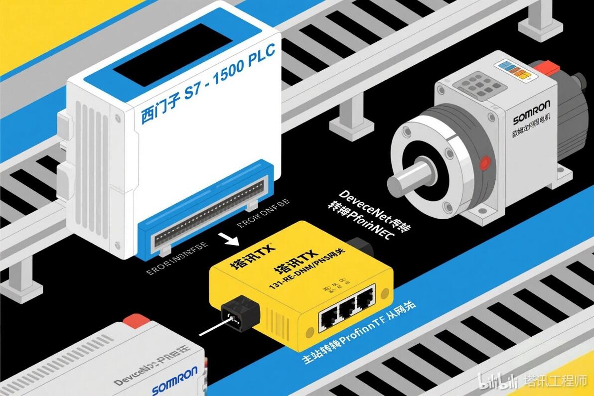 Profinet转DeviceNet西门子PLC连欧姆龙伺服汽车焊装机器人案例 - 哔哩哔哩