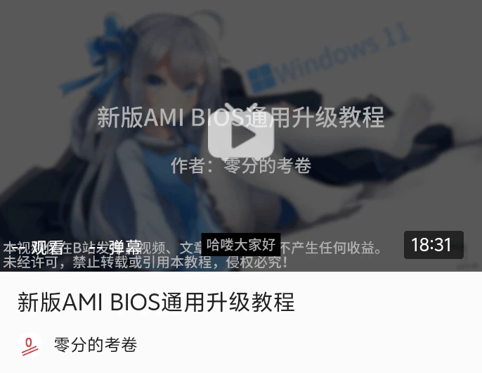 AMI BIOS 通用升级教程 - 哔哩哔哩