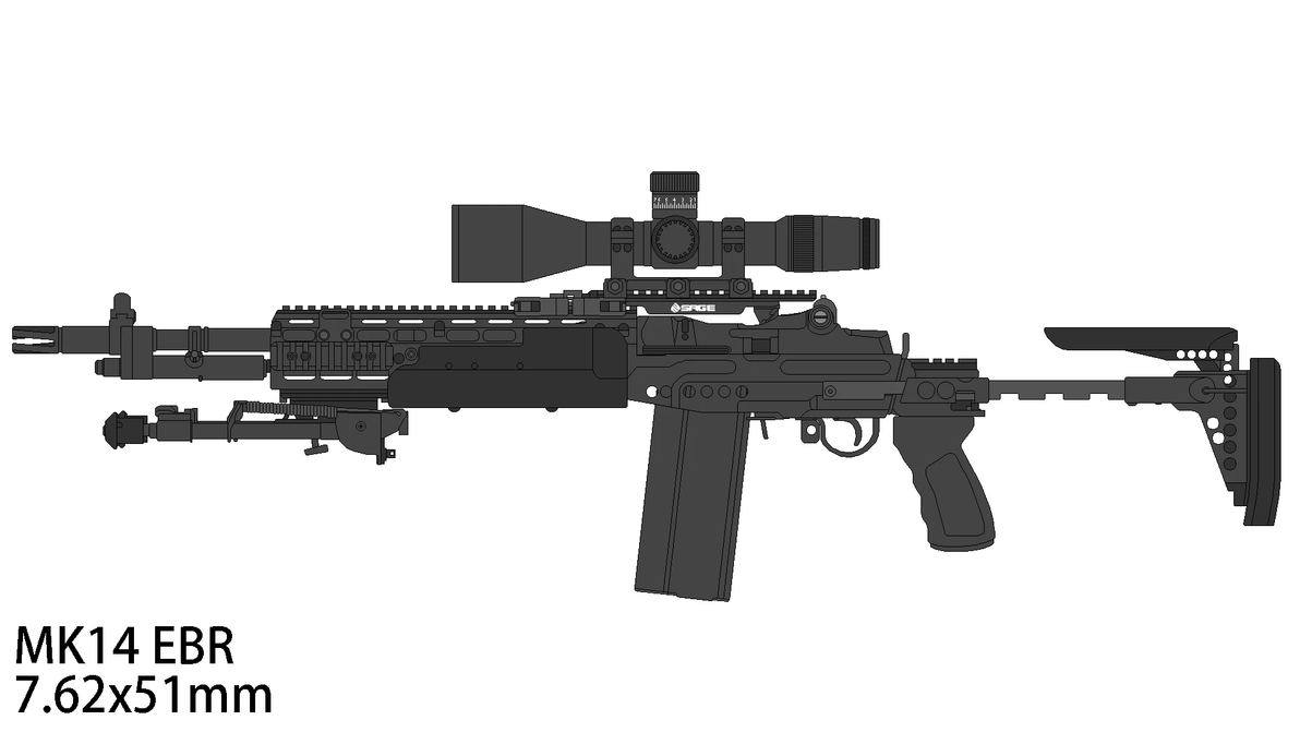 【茜斯茨】轻武器像素画第二十二期——MK14 EBR - 哔哩哔哩